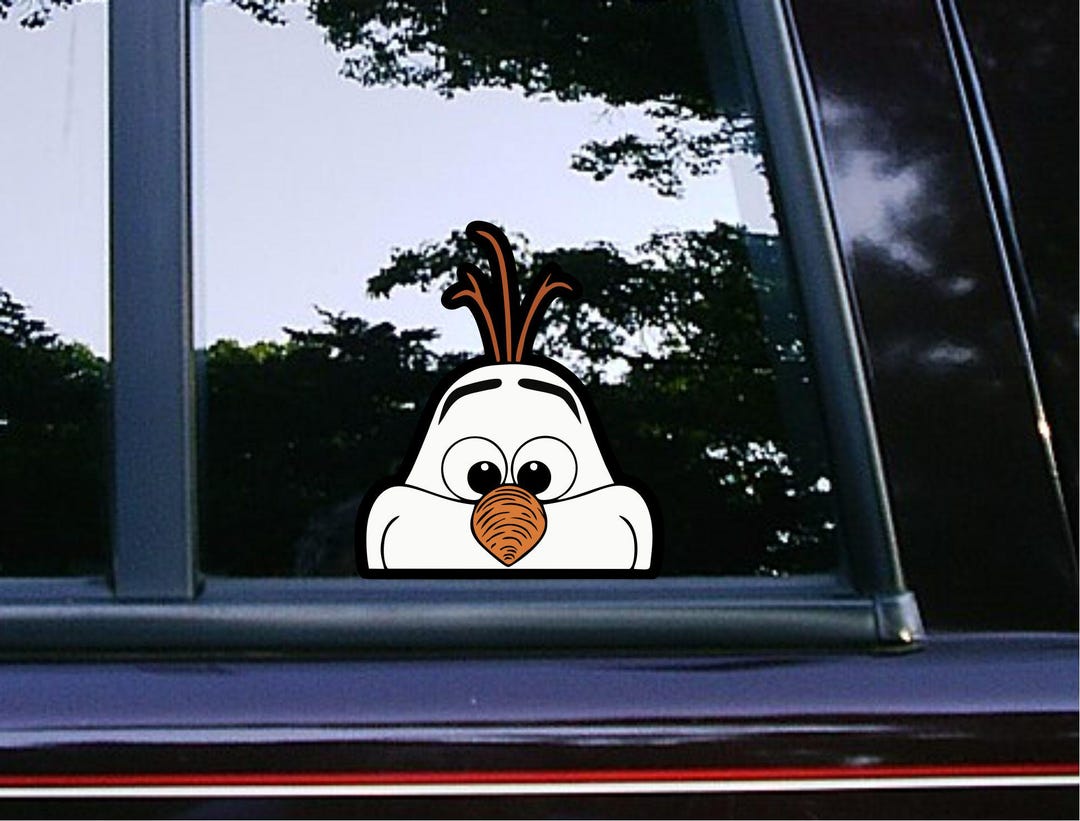 Olaf From Frozen Peeking Sticker Car Decals Console Decal Stickers ...