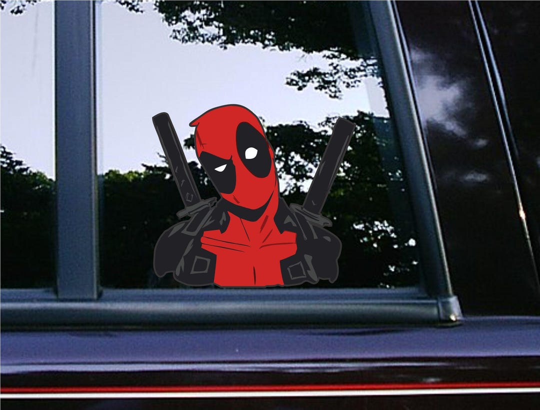 Curious Deadpool Peeker Peeking Peekabo Sticker Car Decals Stickers ...