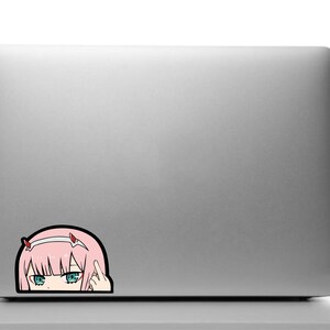 Zero Two Middle Finger Peeker Peeking Stickers Car Decals Waterproof ...