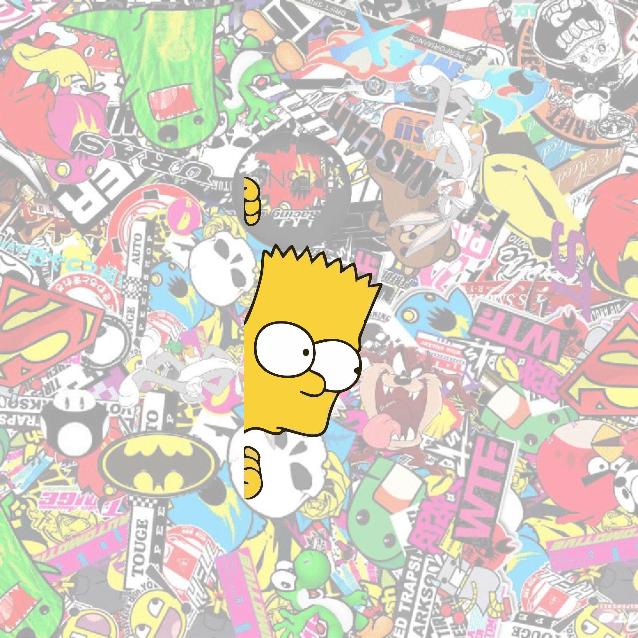 Bart Simpson Side Peeker Peeking Sticker Car Decals Waterproof ...