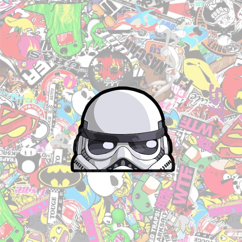 Storm Trooper Peeker Peeking Sticker Car Decals Console Decal Meme ...