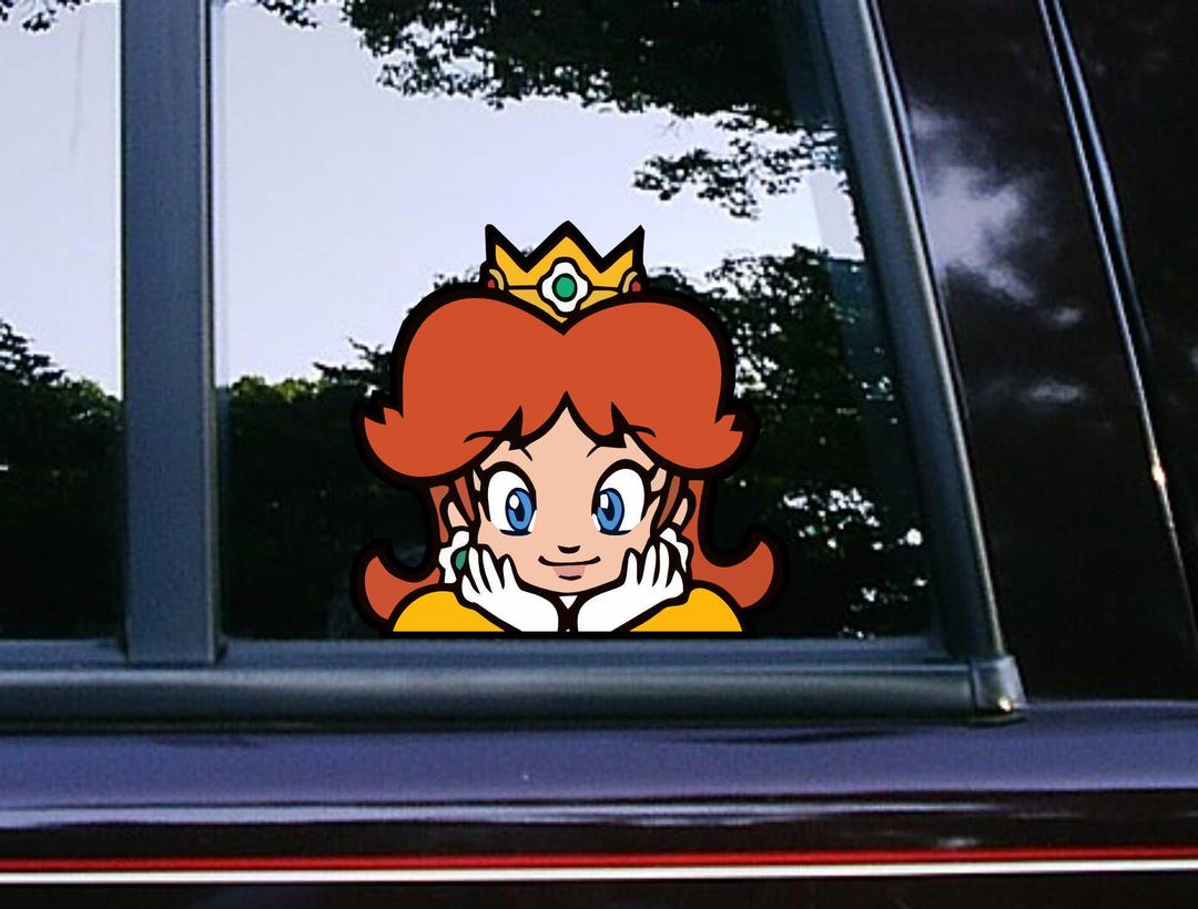 Princess Daisy Peeker Peeking Sticker Car Decals Super Mario Bros ...