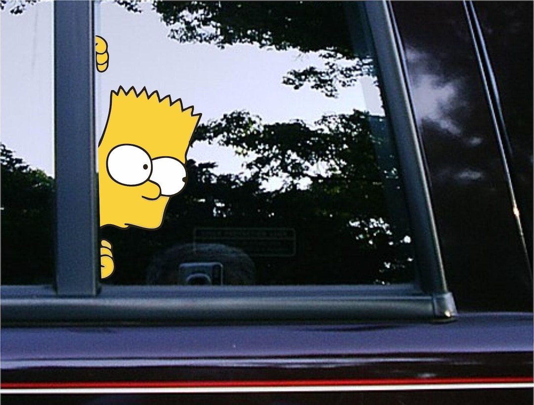 Bart Simpson Side Peeker Peeking Sticker Car Decals Waterproof ...