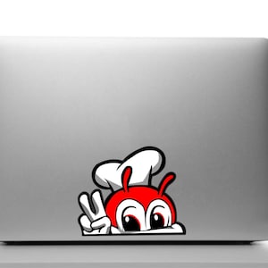 Cute Jollibee #2 Peace Peeker Peeking Peekabo Car Decals Laptop ...