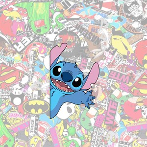 Cute Stitch Side Peeker Peeking Sticker Car Decals Waterproof ...