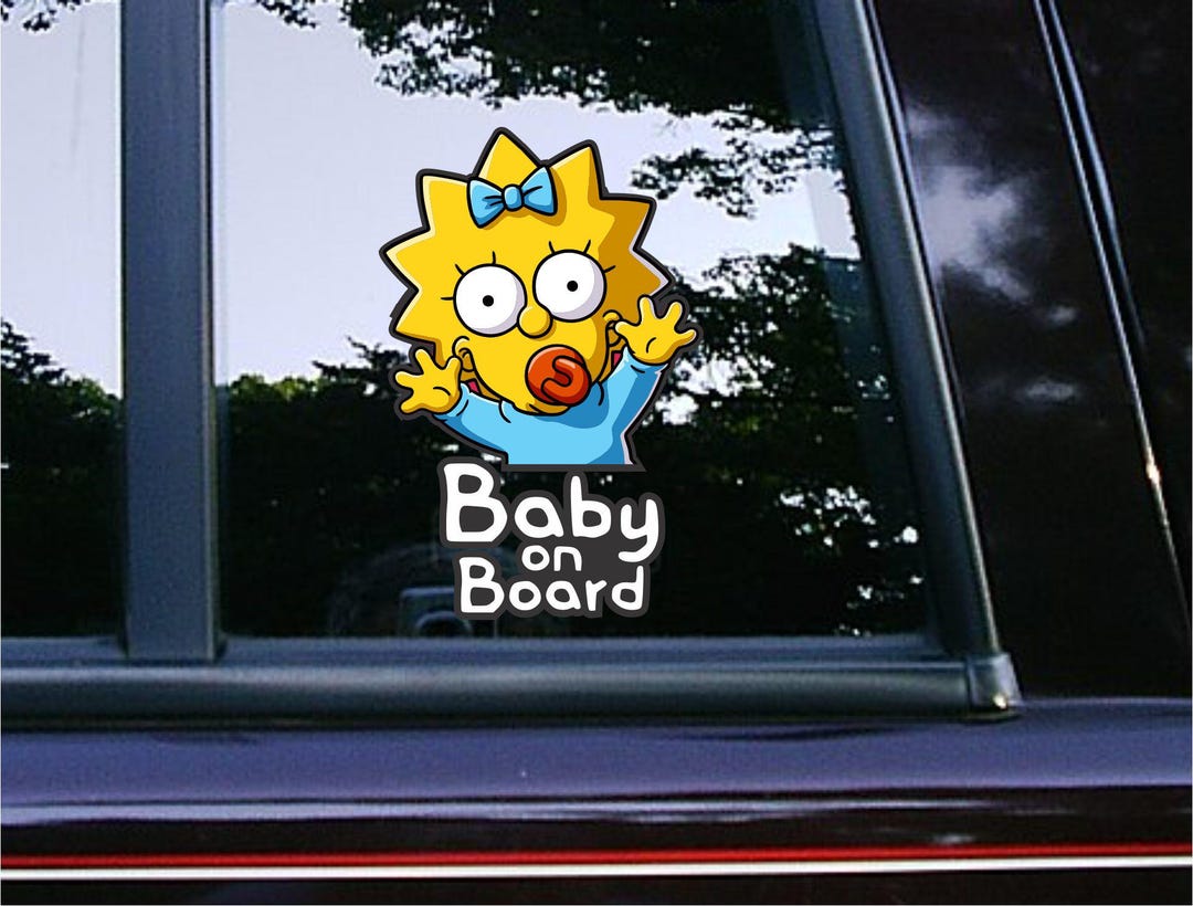 Baby on Board Maggie Simpson Cute Sticker Car Decals Waterproof ...