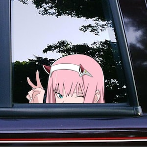 Zero Two Anime Peeker Peeking Sticker Car Decals Waterproof ...