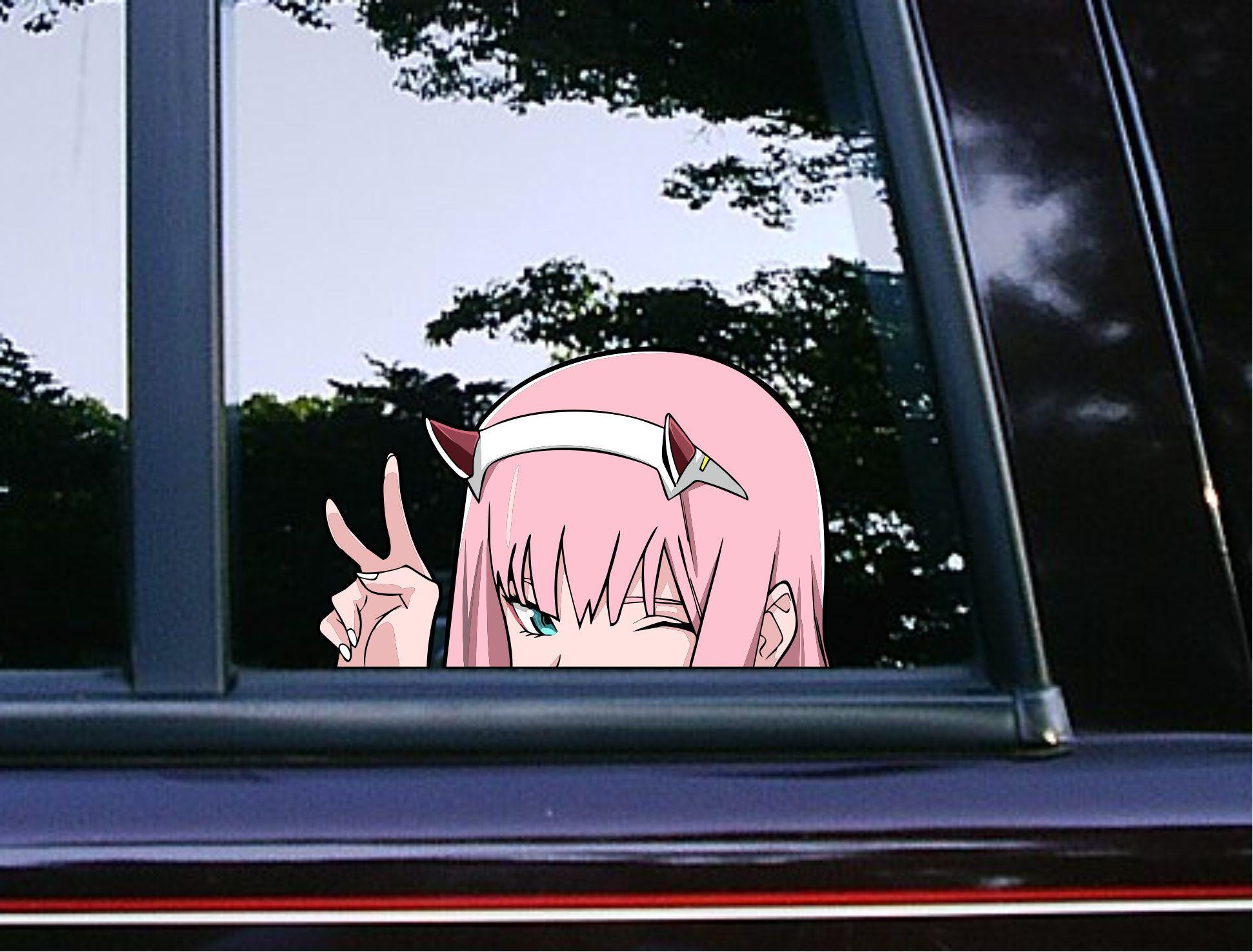 Zero Two Anime Peeker Peeking Sticker Car Decals Waterproof ...