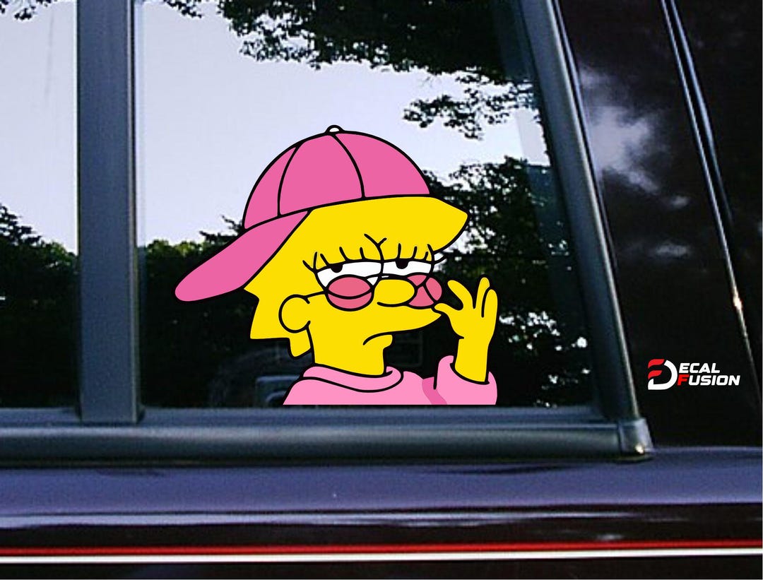 Lisa Simpson Peeker Peeking Peekabo Car Decals Laptop Bumper Stickers ...