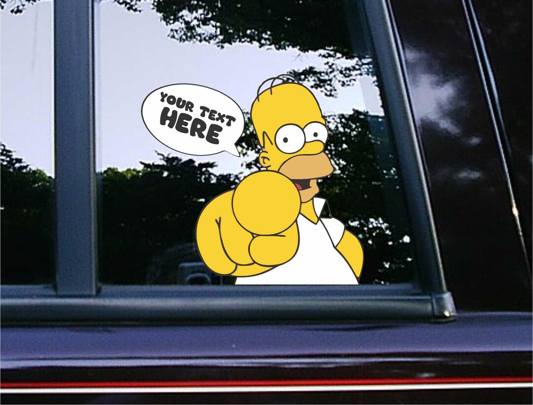 Homer Pointing Custom Text Peeker Peeking Peekabo Your Own Words Text ...