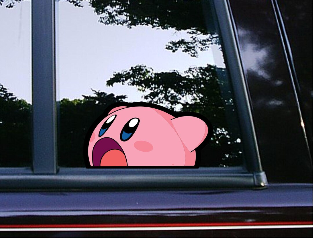 Cute Kirby Flying Peeker Peeking Sticker Car Decals Wall Decor Bumper ...
