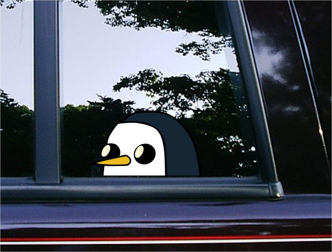 Cute Gunter Penguin Peeker Peeking Sticker Car Decals Wall Decor Bumper ...