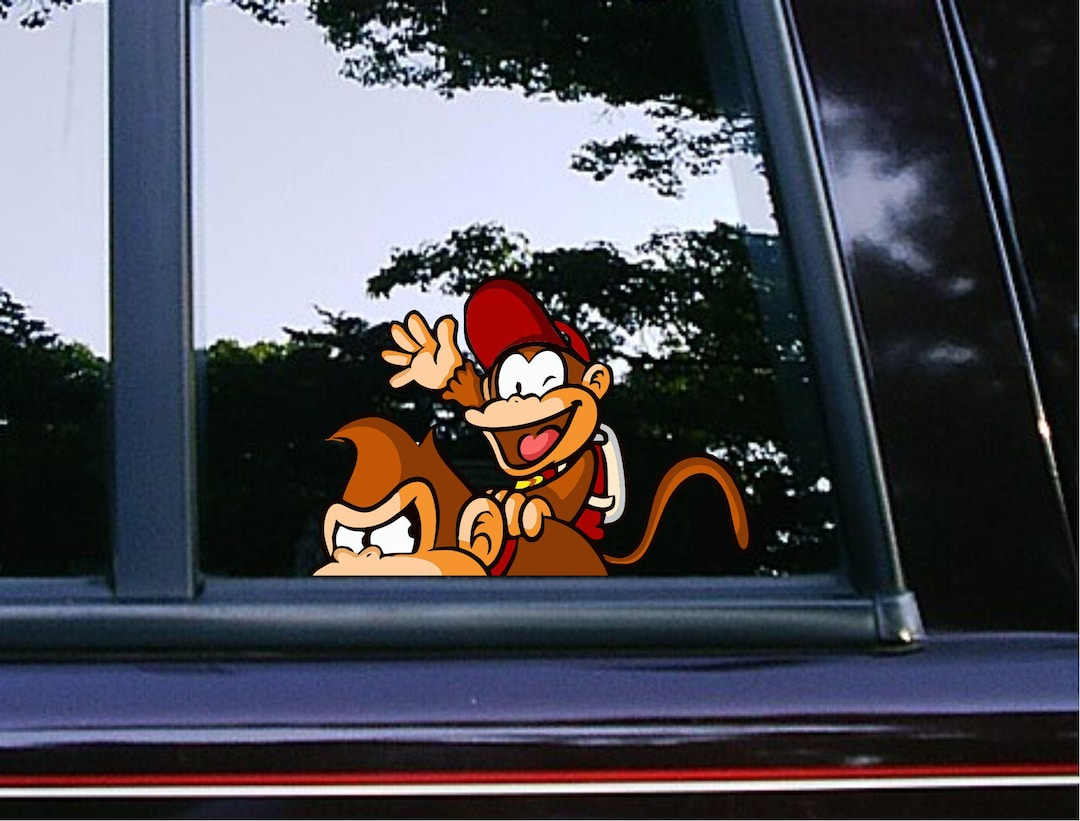 Diddy & Donkey Kong Peeker Peeking Sticker Car Decals Console Decal ...