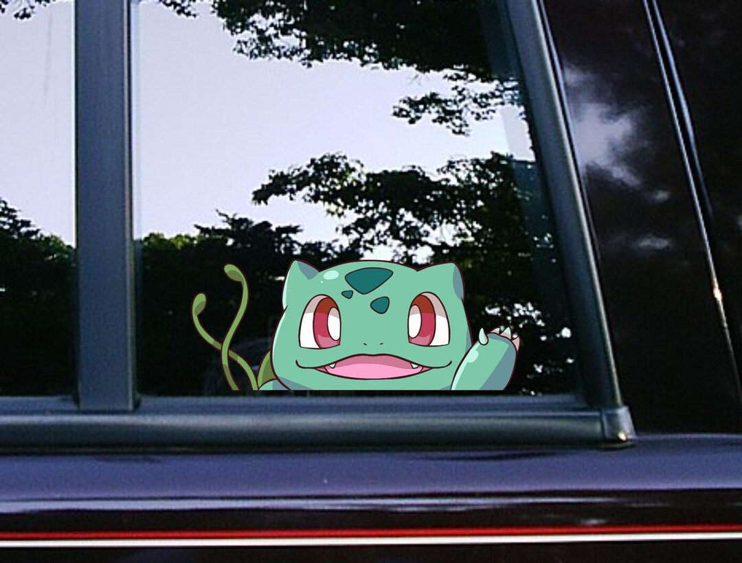 Cute Bulbasaur Leafy Creature Peeker Peeking Sticker Car Decals Wall ...