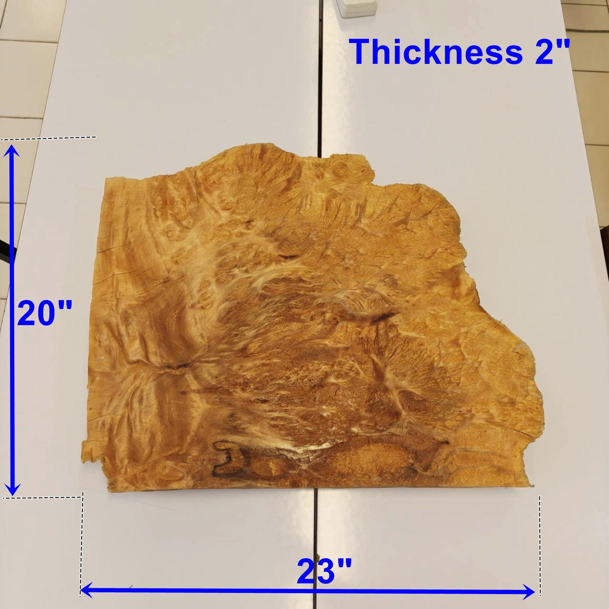 Crepe Myrtle Live Edge Slab Exotic Wood Epoxy Resin Table Top 20"x23"x2 ...