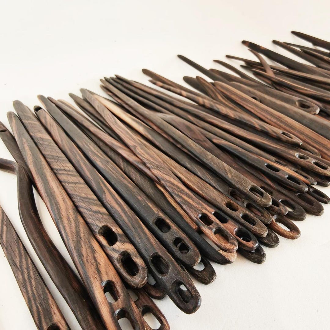 Wooden Macassar Ebony Needles, Knitting Needles, Set of 10 Medieval Art ...