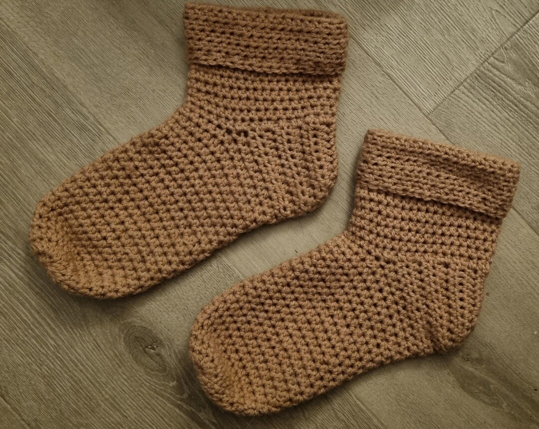 Quick & Easy Crochet Pattern - Aran Socks Sock Slippers With Cuff - Etsy