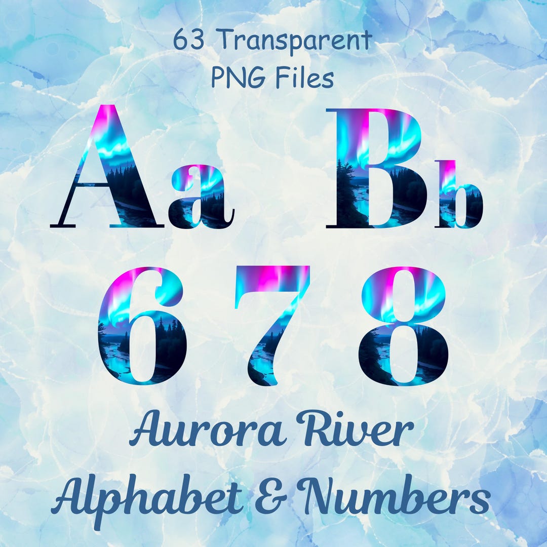 Alphabet Clipart Set, 63 Pcs, Upper- & Lower-case Letters, Numbers ...