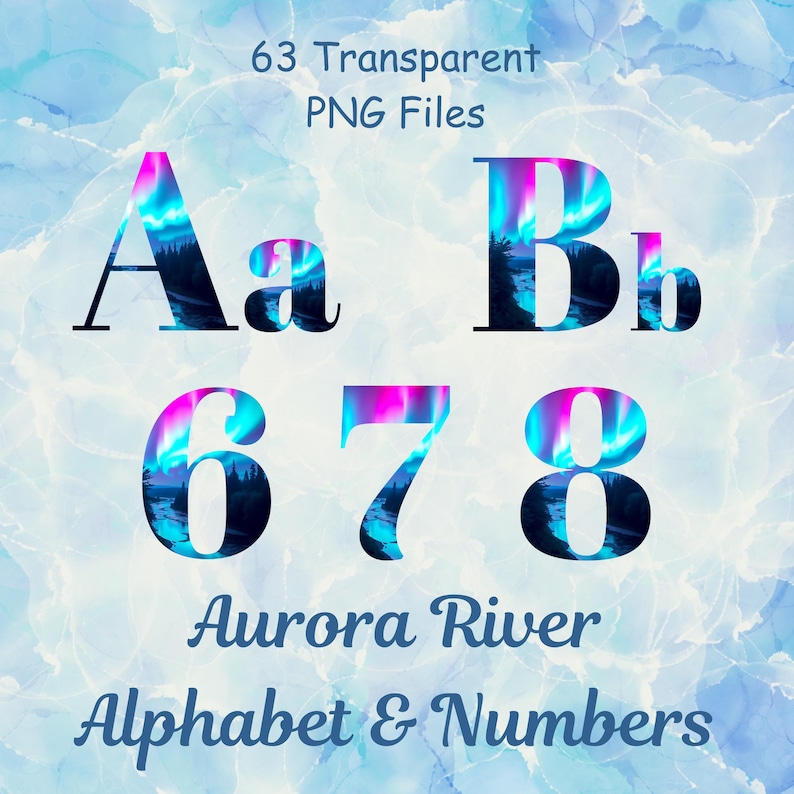 Alphabet Clipart Set, 63 Pcs, Upper- & Lower-case Letters, Numbers ...