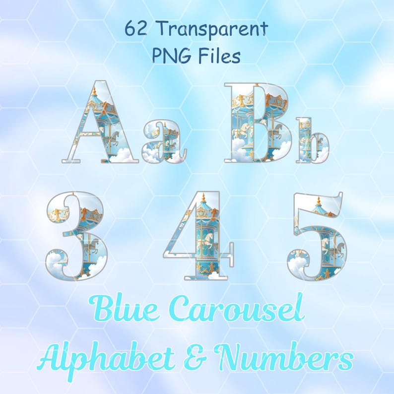 Alphabet Clipart Set, 63 Pcs, Upper- & Lower-case Letters, Numbers ...