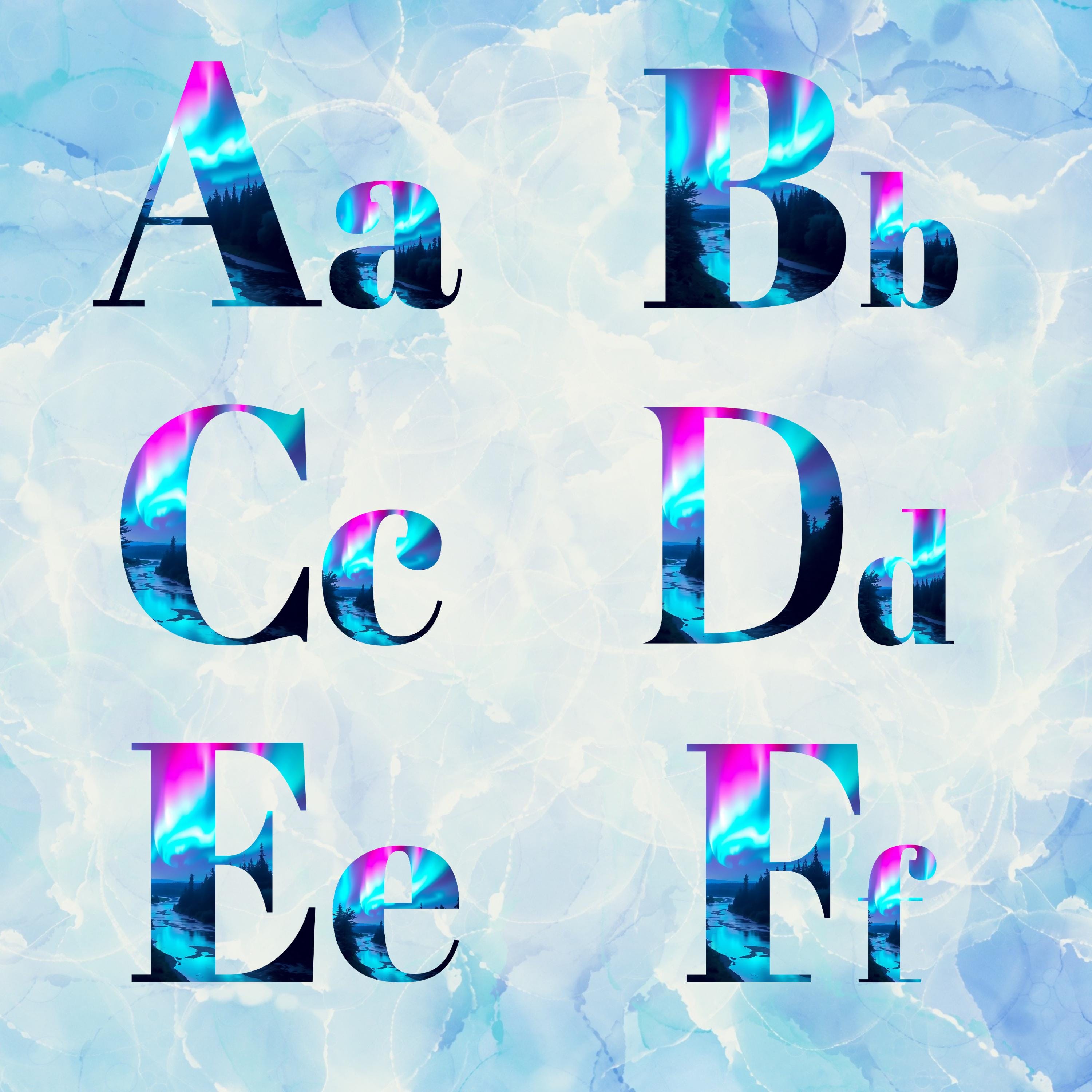 Alphabet Clipart Set, 63 Pcs, Upper- & Lower-case Letters, Numbers ...