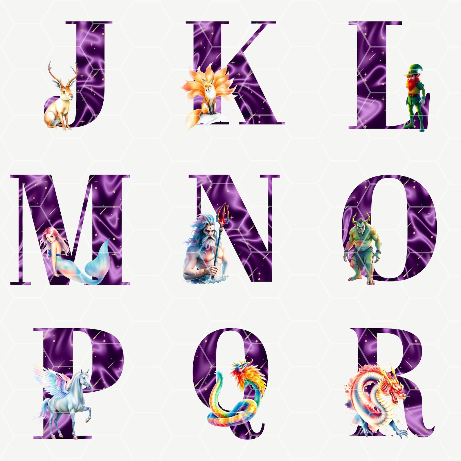 Mythology Alphabet Clipart || Mythology || PNG & JPG Files || Print ...