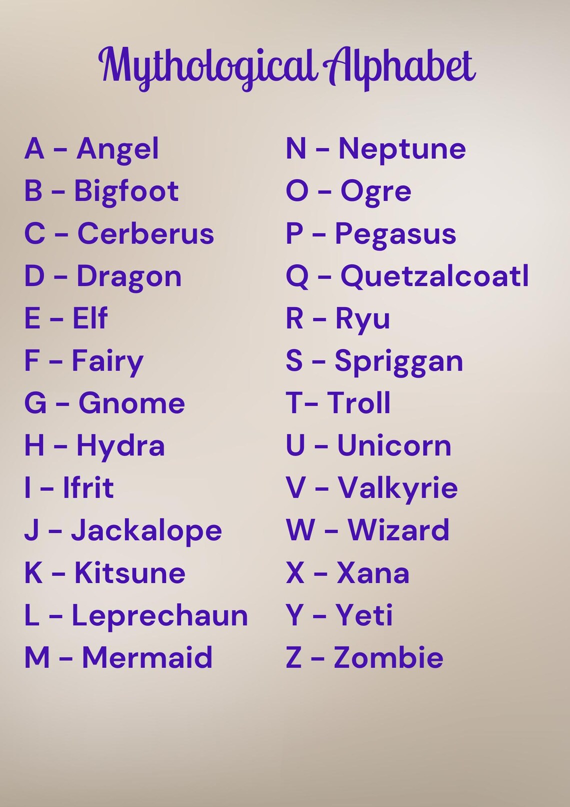 Mythology Clipart Pack, Mythological Beings, Upper-case Letters ...