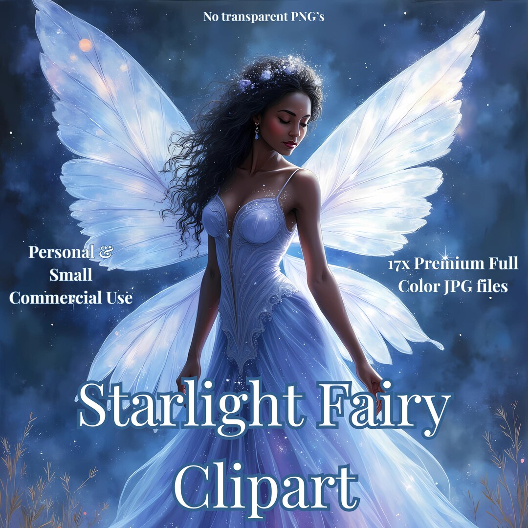Starlight Fairy Clipart Pack – Full Color Jpgs, 300 DPI | Printable ...