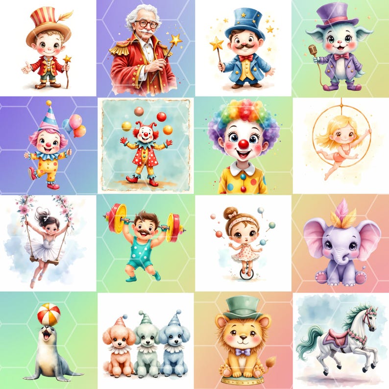 Colorful Circus Clipart, High Resolution Images, Whimsical Carnival ...