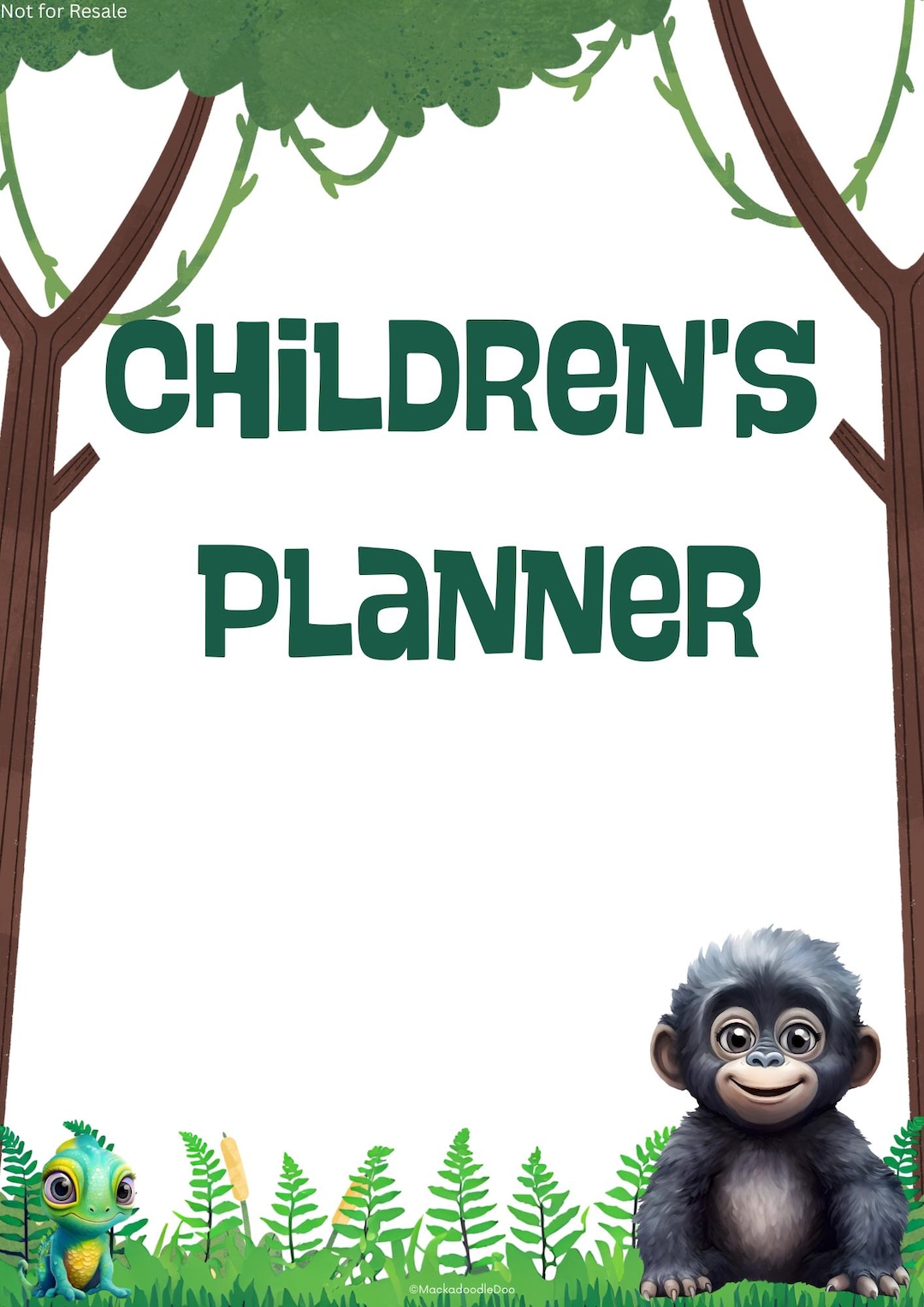 Kids Chore Chart Planner || Printable Weekly Yearly Jungle Theme ...