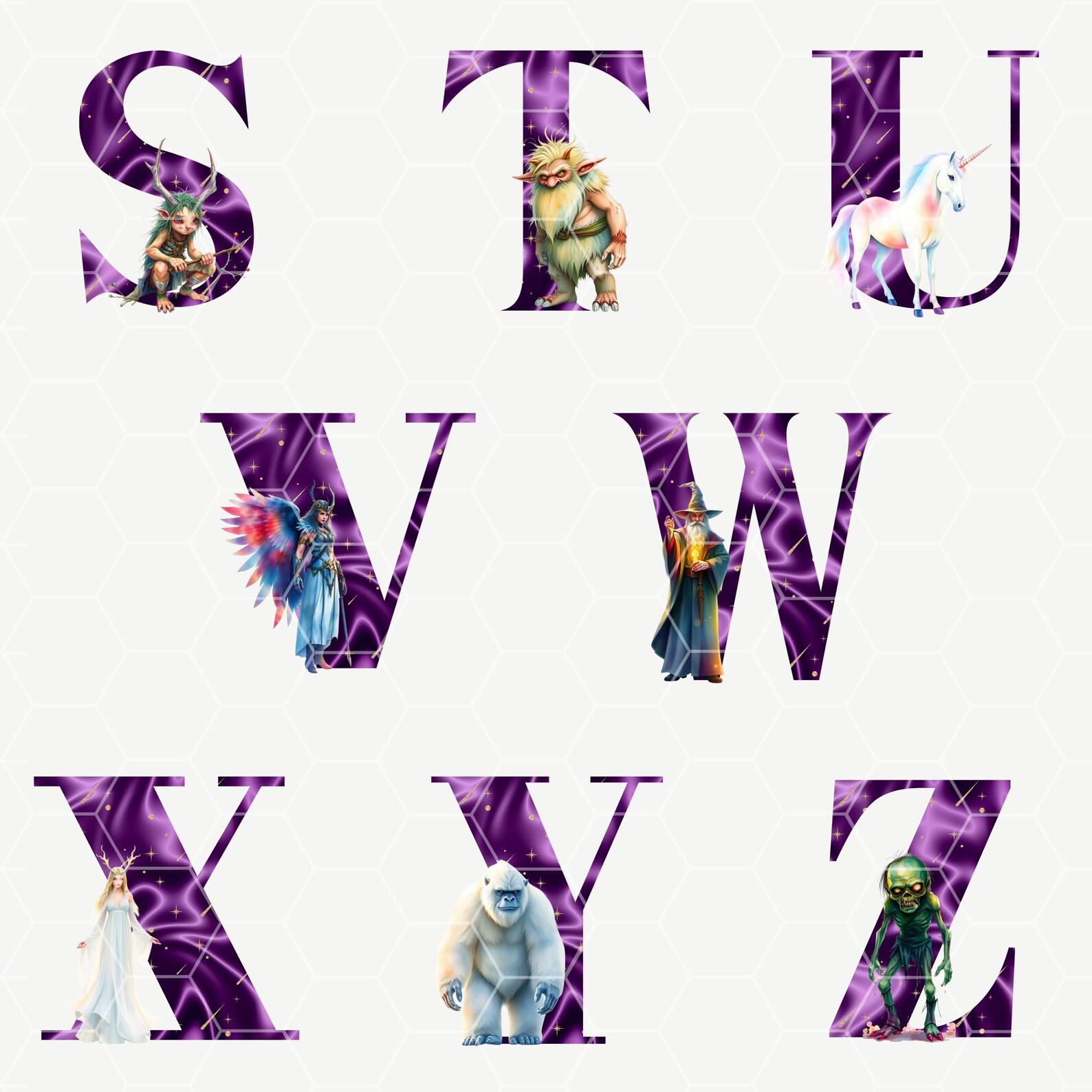 Mythology Alphabet Clipart || Mythology || PNG & JPG Files || Print ...