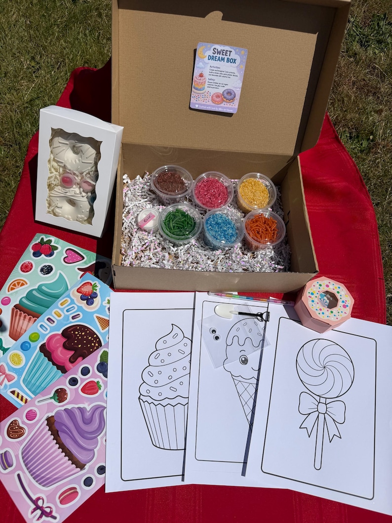 Sweet Dream Sensory Box for Kids, Dessert Craft Kit, Rice Sensory Play ...