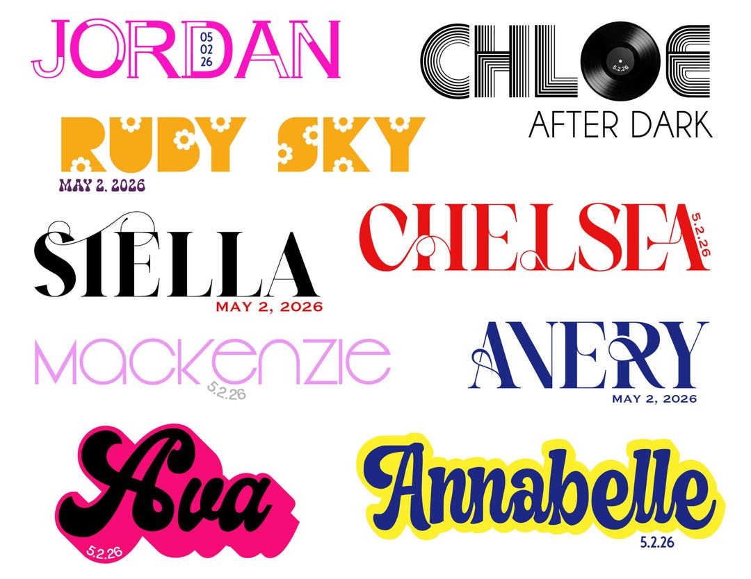 Custom Horizontal Name Logos for Bar Mitzahs, Bat Mitzvahs, Sweet 16s ...