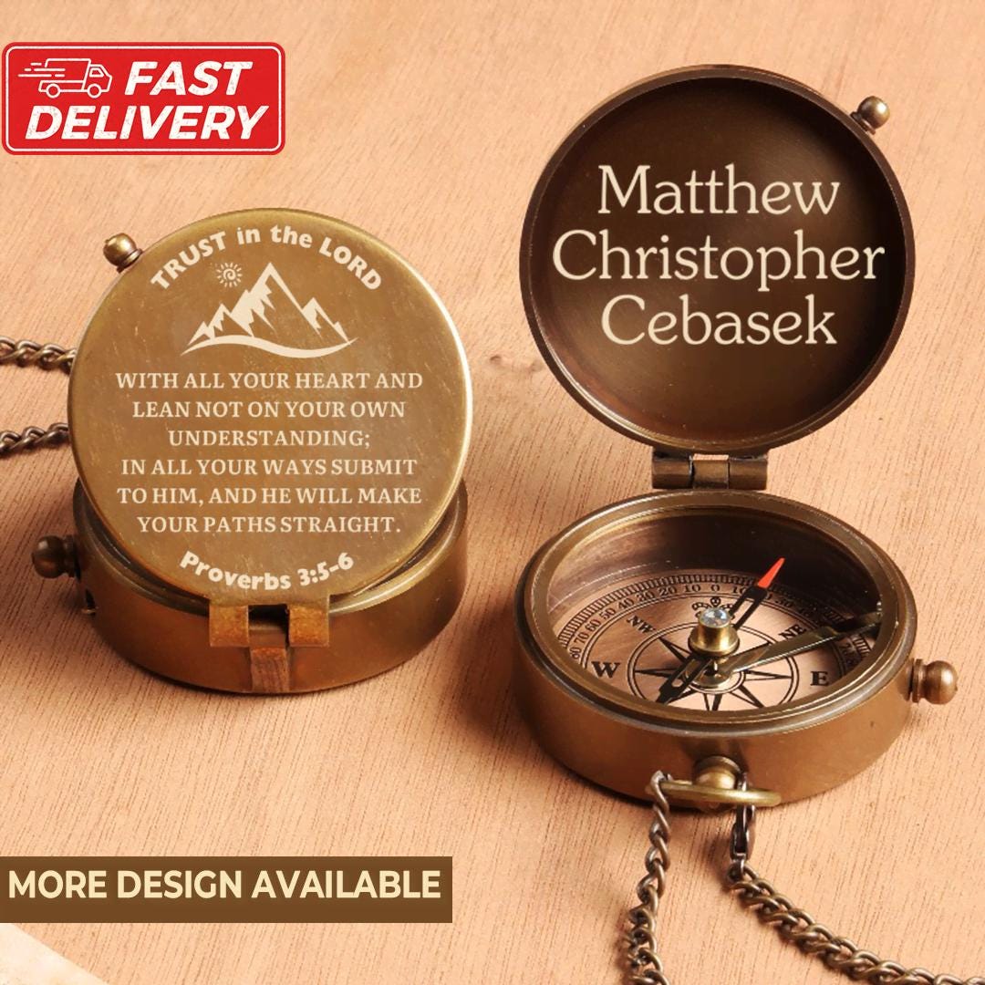 Compass, Engraved Compass, Baptism Gift, Baptism Compass, First ...