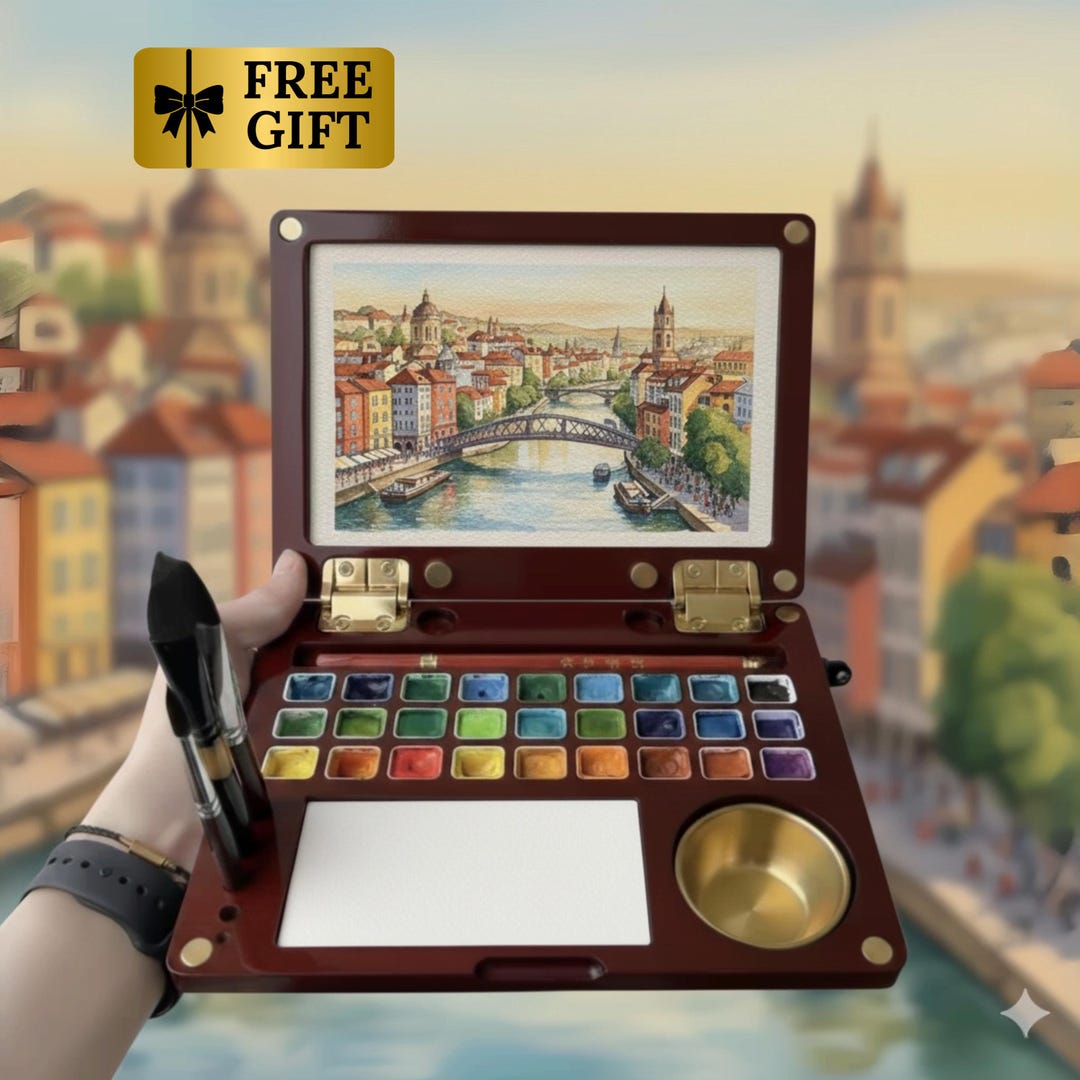 Personalized Engraved Foldable Watercolor Paint Box, Travel Portable ...