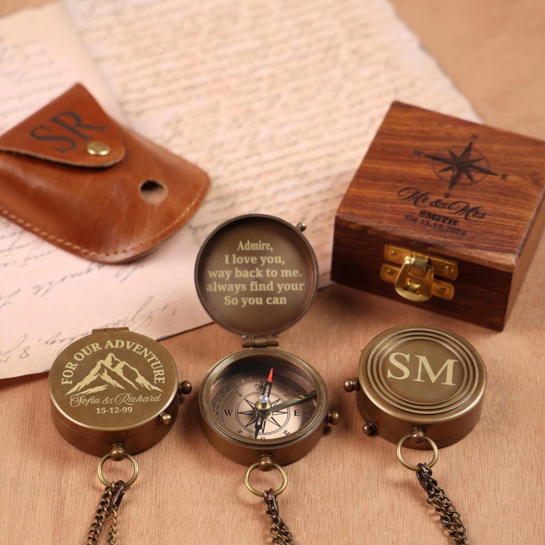 Personalized Compass, Gift for Him, Anniversary Gifts for Boyfriend ...