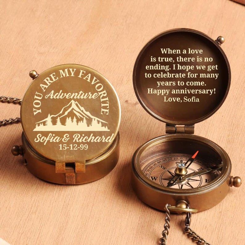 Personalized Compass, Gift for Him, Anniversary Gifts for Boyfriend ...