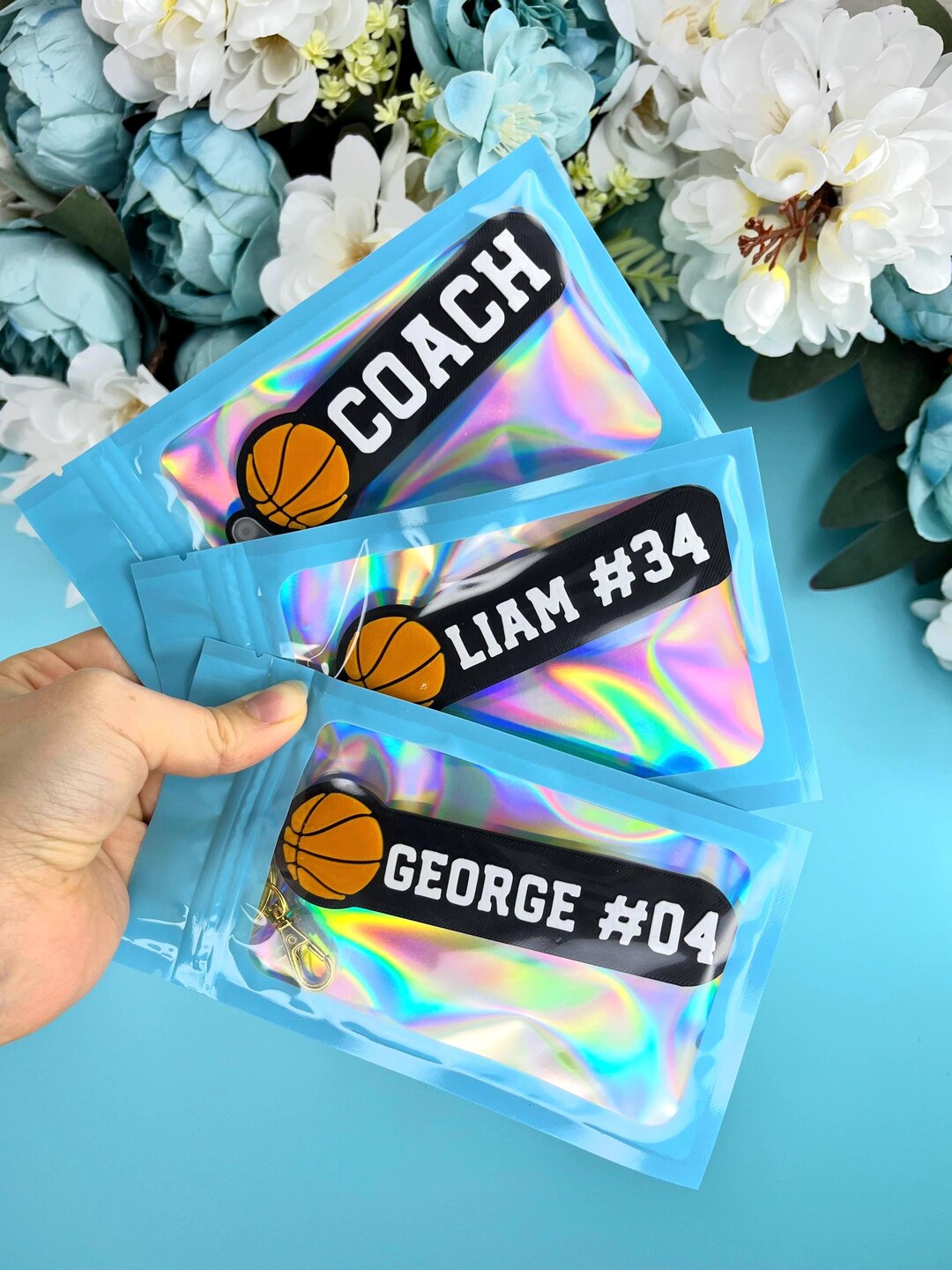 41% OFF Bulk Personalized Easter Sports Team Name Tag Keychain Boog Bag ...