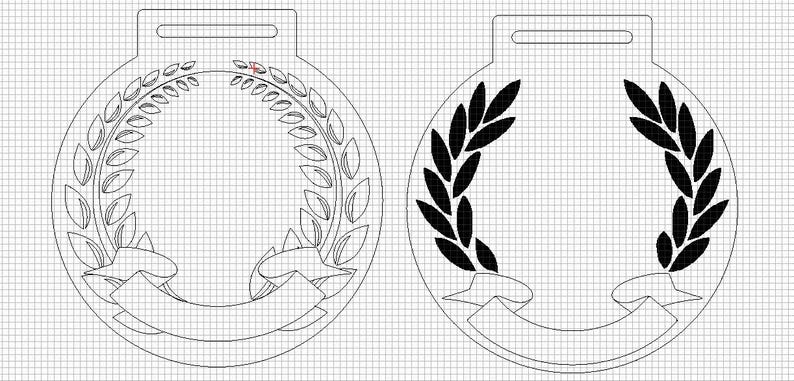 Medal Shape Laser Cut File: Award Design SVG Vector (digital Download ...