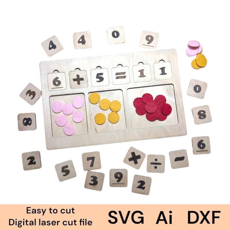 Math Puzzle Laser Cut File Pdf Svg Jpg Dxf Ai Laser Cut Puzzle File ...