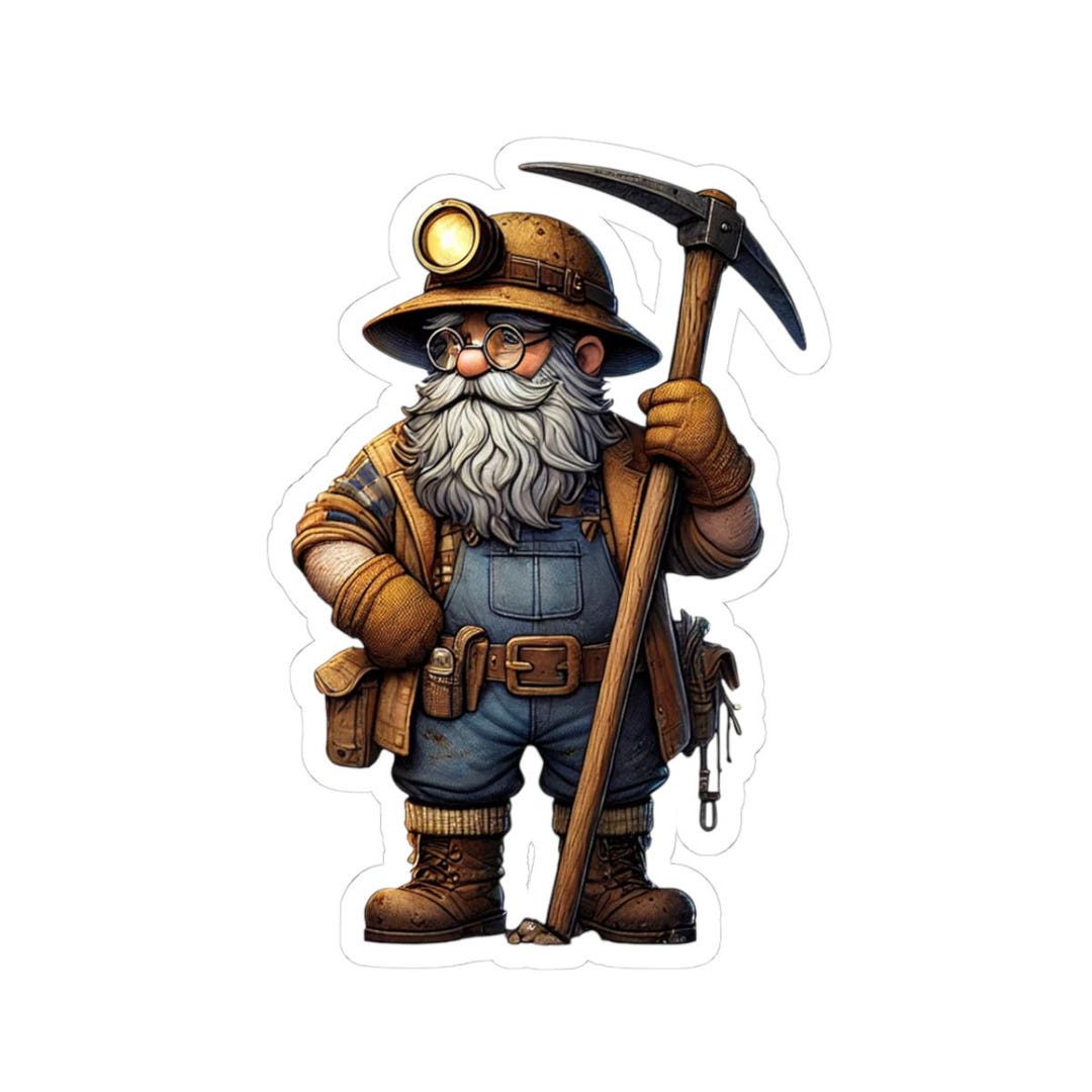 Miner Gnome Stickers, Dwarf Vinyl Decals, Fantasy Adventure, Cute Gnome ...