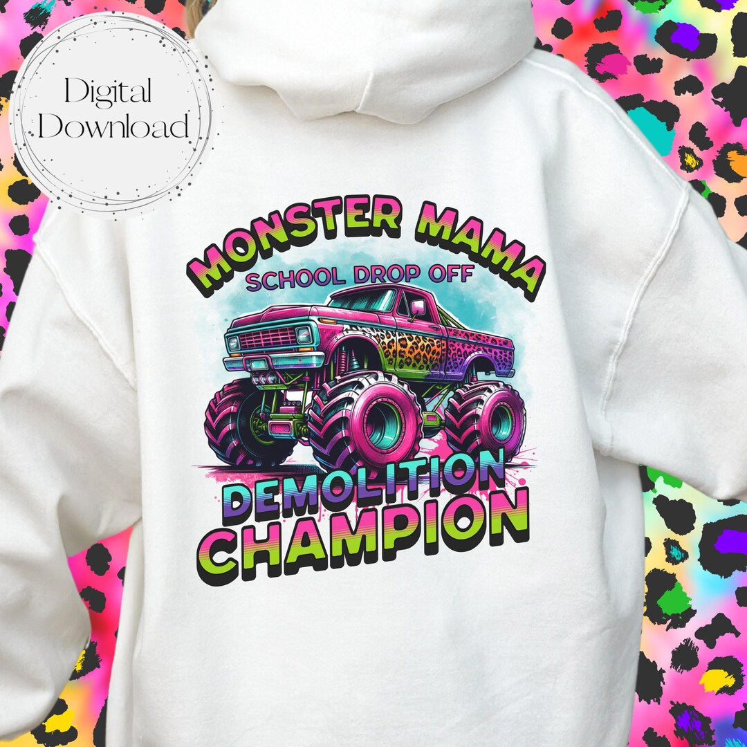 Monster Mama Truck PNG Design + SVG for Sublimation Design Digital ...