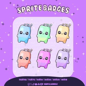 6 Water Sprite Sub & Bit/cheer Badges for Twitch/youtube/discord | Cute ...