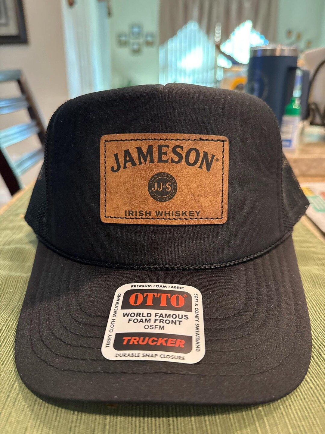 Otto Brand Laser Engraved Leatherette Patch Trucker Cap - Snapback Hat ...