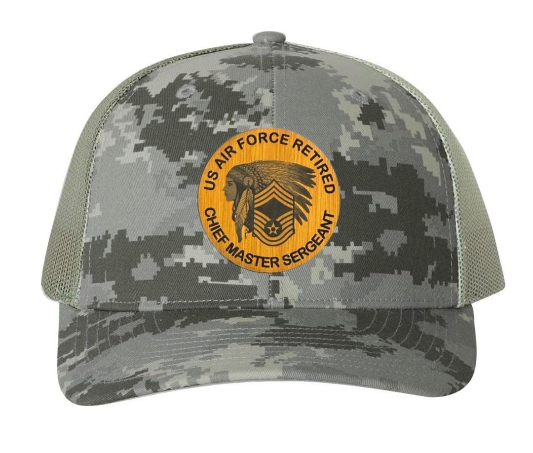 US Air Force Chief Master Sergeant Hat, Digital Camo Richardson Trucker ...