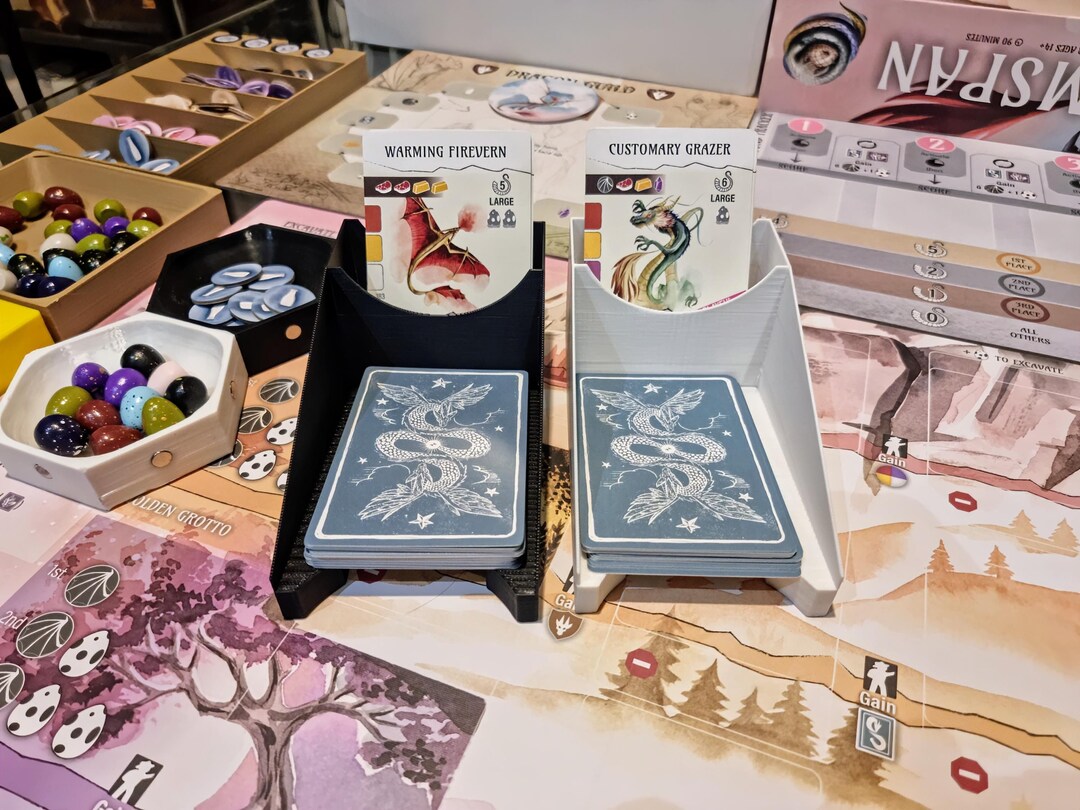 Draw & Discard Card Deck Holder Tray - Play Your Board Game in Style ...