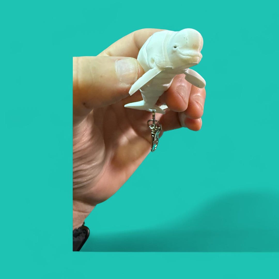 3D Printed Beluga Whale Keychain: Eco-friendly Backpack Charm - Etsy