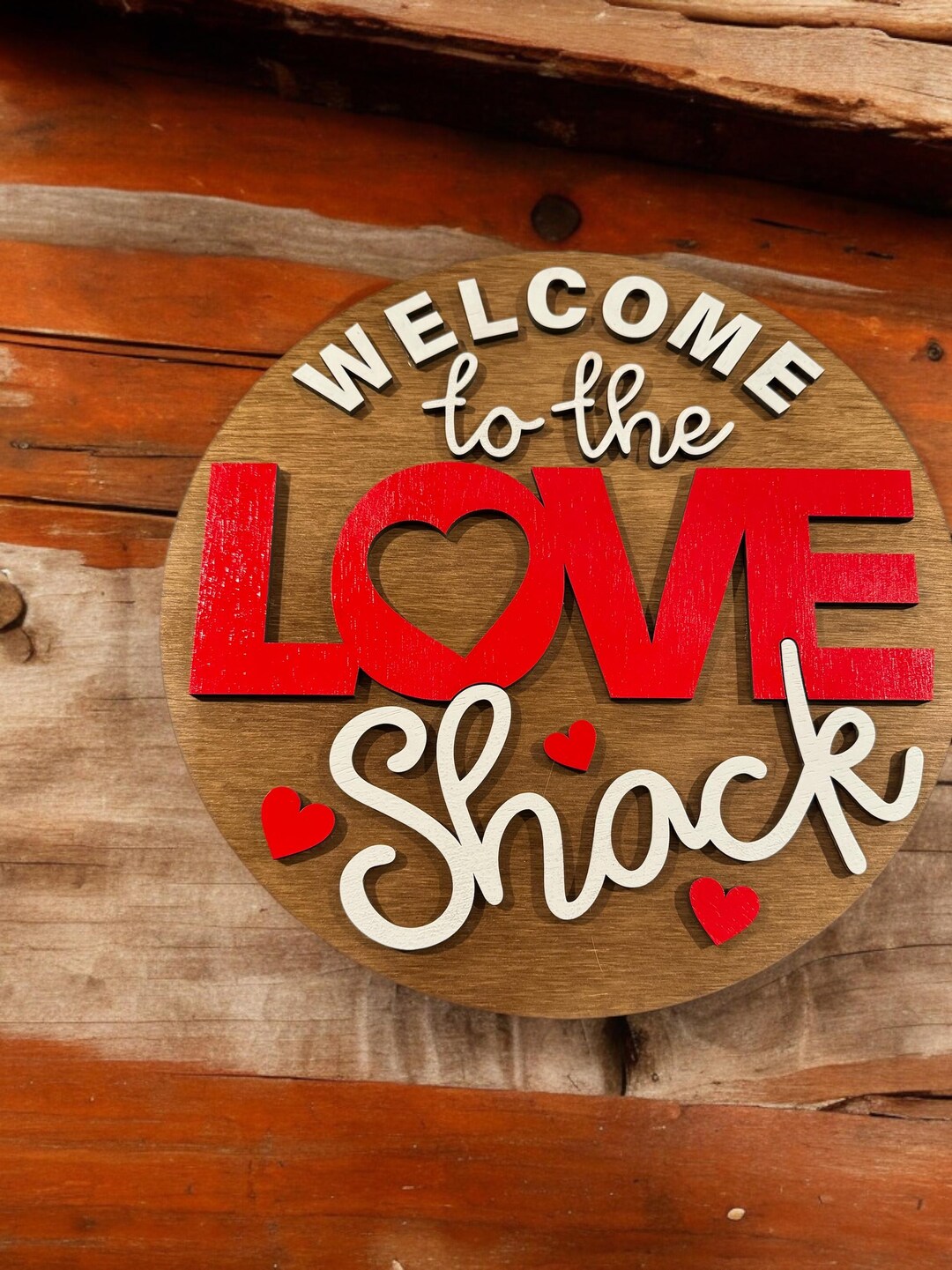 Love Shack Door Sign: Laser Cut Wooden Heart Wall Art - Etsy