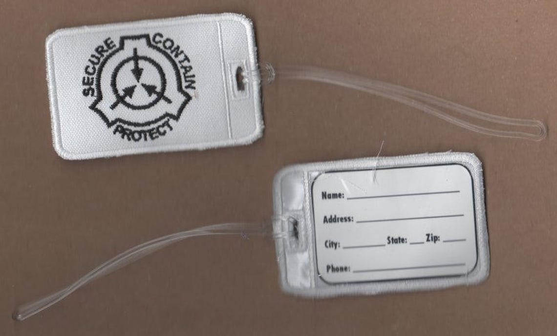 SCP Foundation Embroidered Luggage Tag - Etsy