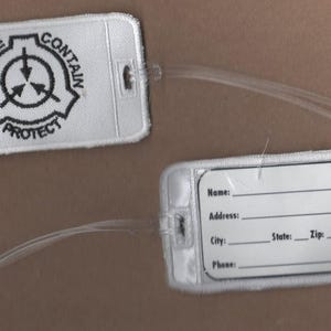 SCP Foundation Embroidered Luggage Tag - Etsy